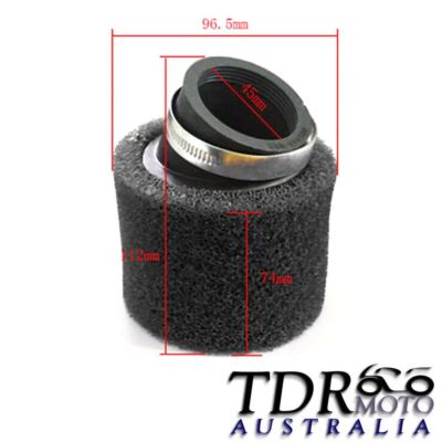45mm Dual Foam Pod Air Filters for Motorcycle Quad Dirt Motorbikes Pit ...