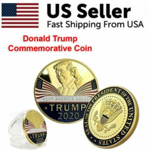 Keep America Great 2020 Donald Trump Commemorative Gold Coin American ...