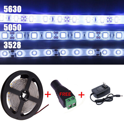 5M LED Flexible Strip Light SMD 3528 5050 5630SMD 300 +DC +Power Supply ...