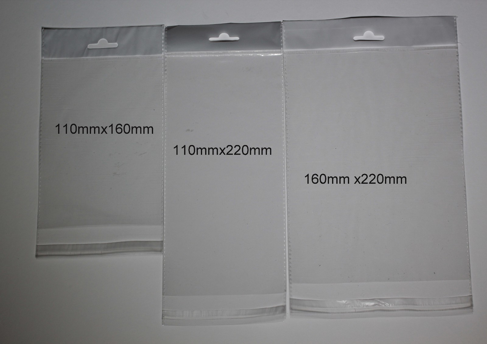 100 pcs Euro Slot Header Bags - Self Seal - Retail Display Bags 6 ...