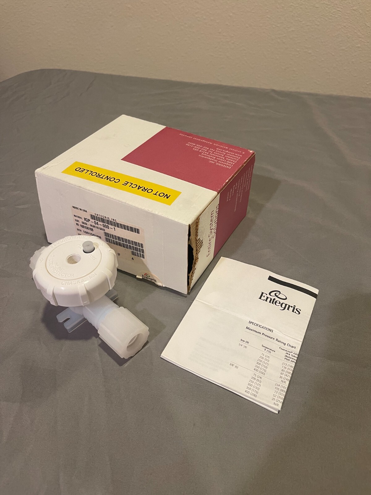 Entegris IGP-04-000-1 GAUGE - INLINE NO GAUGE for sale online | eBay