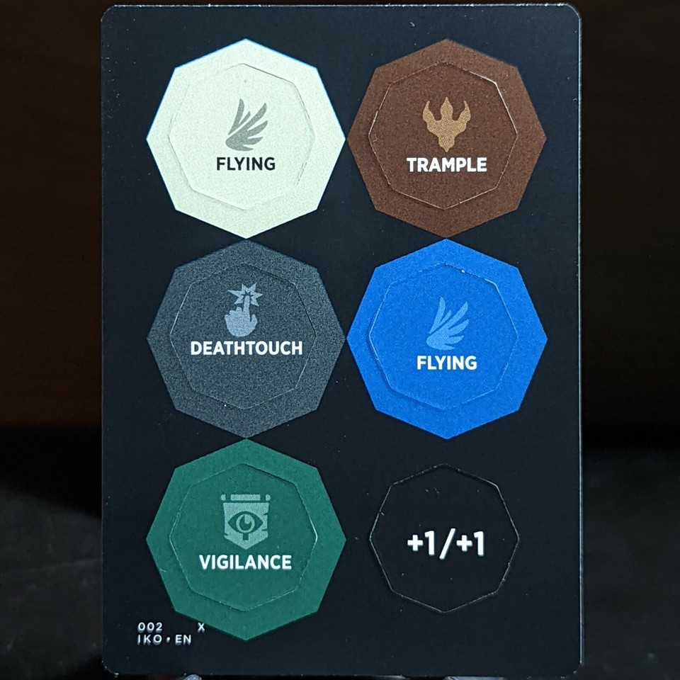 MTG Punch-Out Counters Ikoria Commander Thin Tokens Magic Cards 001 002 ...