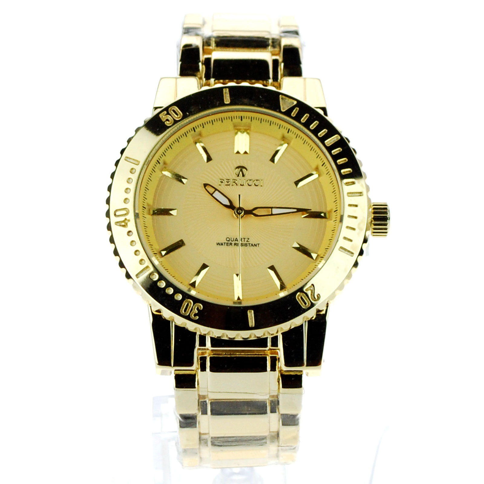 Mens Designer Fashion Luxury Plated Metal Dress Analog Round Wrist ...