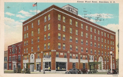 Alonzo Ward Hotel in Aberdeen SD Postcard 1940 | eBay