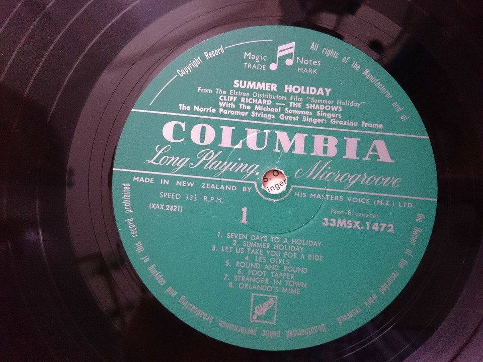 Cliff Richard/Shadows Summer Holiday *1963 New Zealand 1st Press Vinyl ...