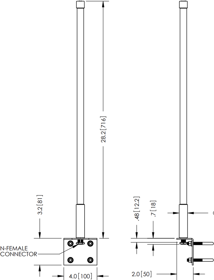 HyperLink Technologies (L-Com) HG5412U 5 GHz 12dBi Omnidirectional WiFi ...