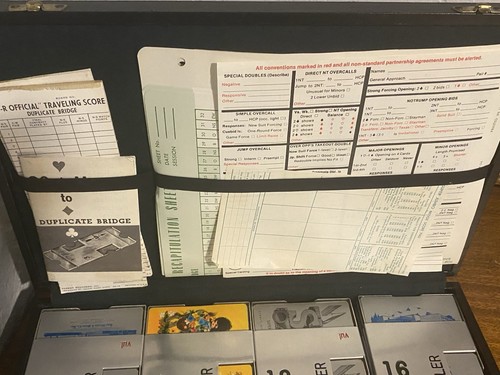 Vintage Duplicate Bridge Aluminum 1-16 Boards, Cards, Score Pads, Case ...