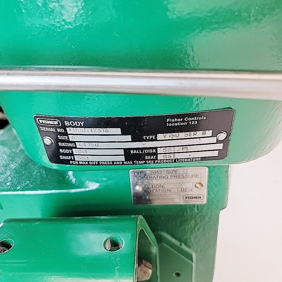 Fisher 6" V150 SER B Control Valve CL-150 With 2052 Size 2 Pneumatic ...
