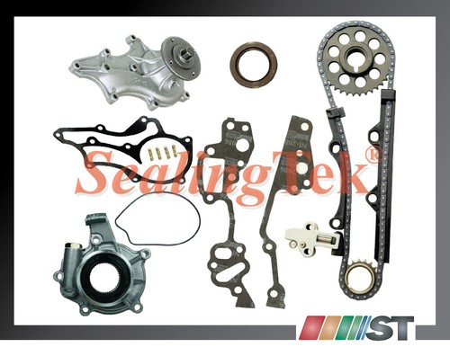 Fit 85-95 Toyota Pickup 22R 22RE Timing Chain Kit w/ Oil Water Pump ...