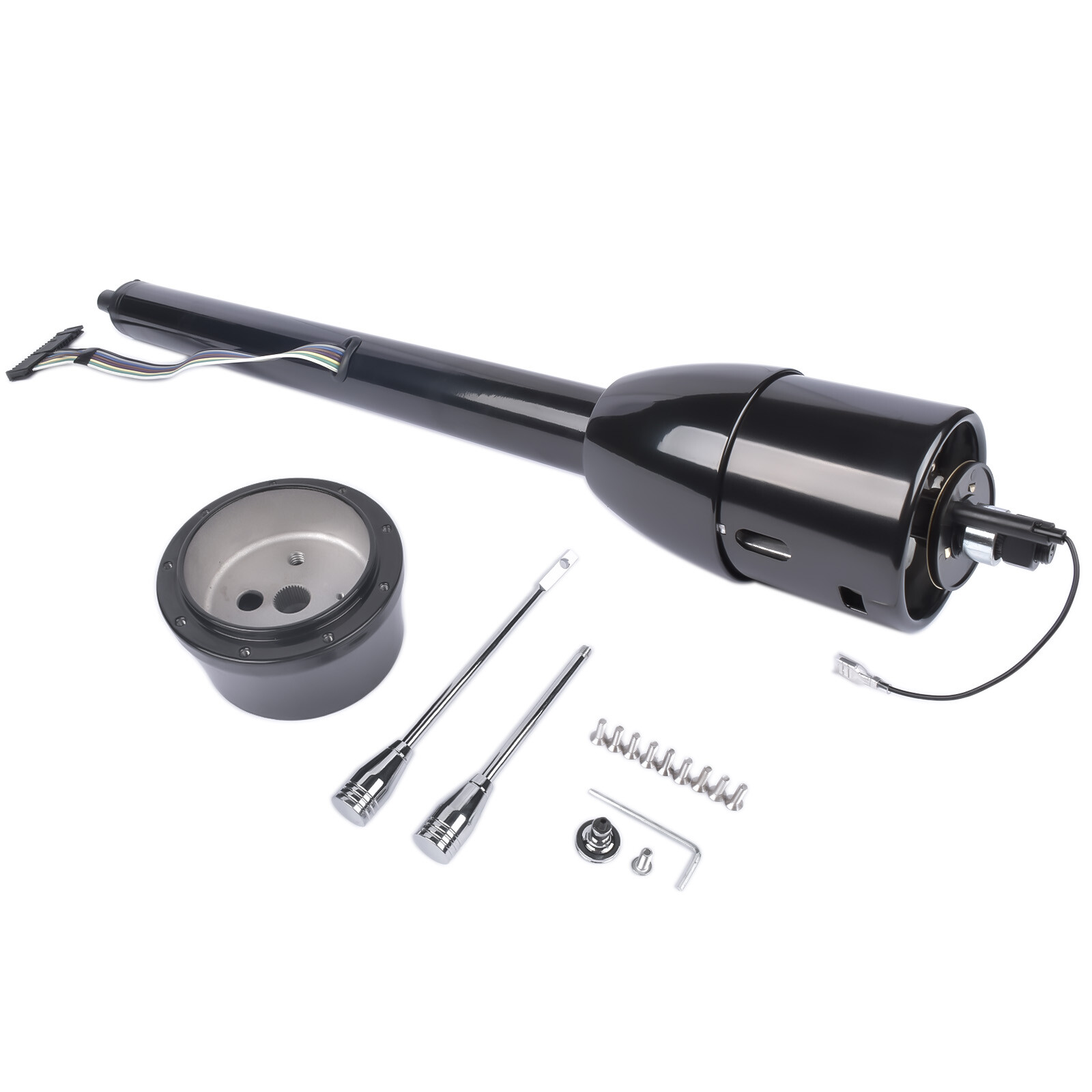 30" Black Tilt Street Rod Floor Shift Steering Column Manual No Key ...