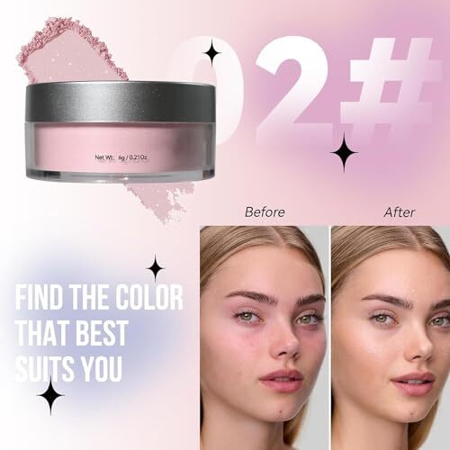 Oil Control Loose Setting Powder Pink Translucent Shimmer Powder Long ...