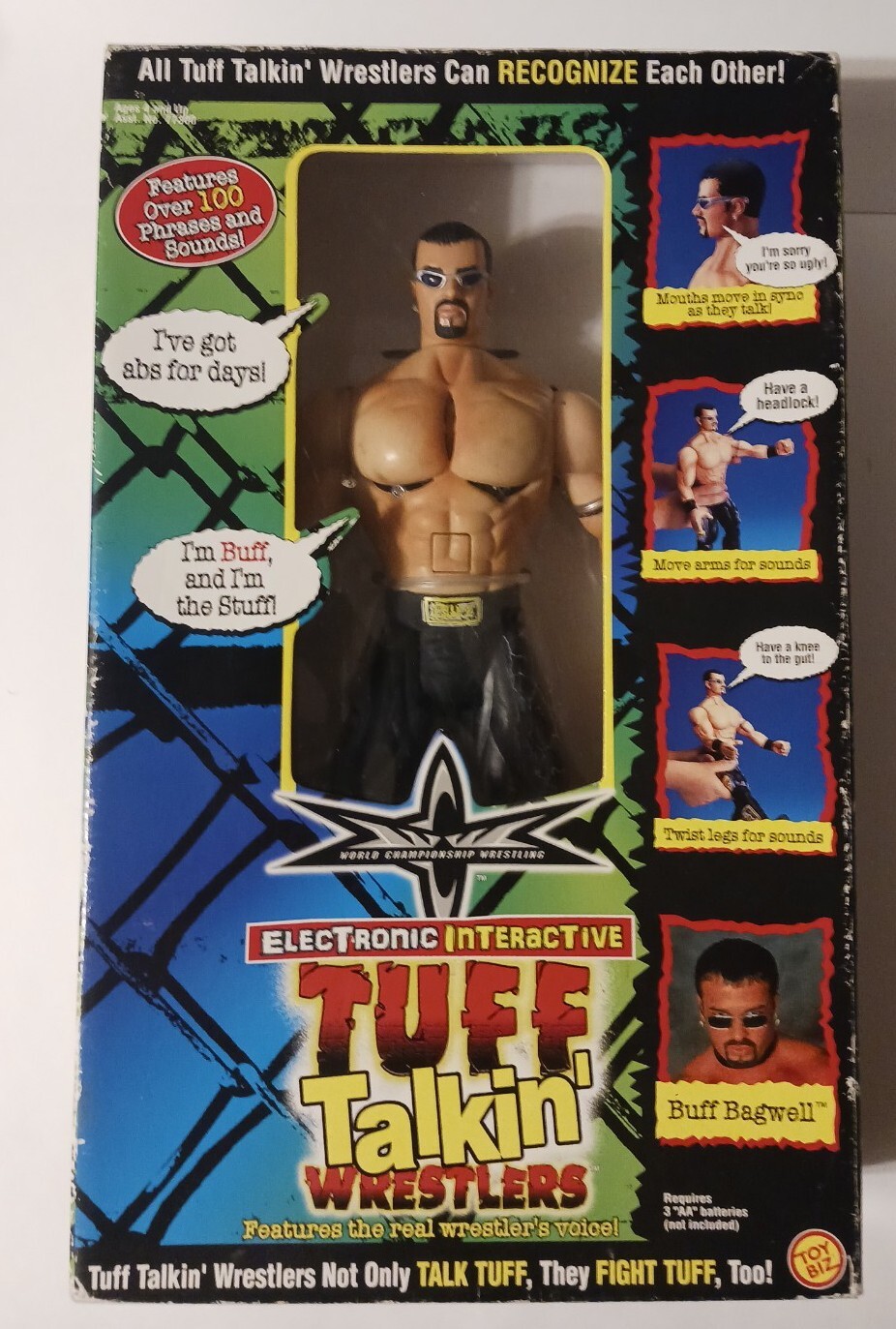 Toy Biz 1999 WCW Wrestling Tuff Talkin Buff Bagwell WWE Vintage Action ...