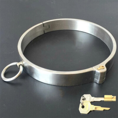 304 Real Stainless Steel Locking Neck Collar Bondage Slave Choker BDSM ...