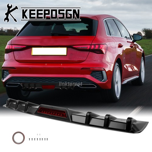 For Audi A3 S3 RS3 Rear Bumper Diffuser Splitter Reflective Strip Tail ...