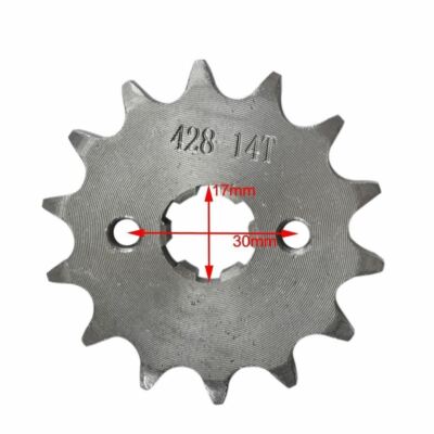 FOR 428 CHAIN 14 TOOTH 14T FRONT SPROCKET FITS 17MM SHAFT PIT BIKE ES10 ...