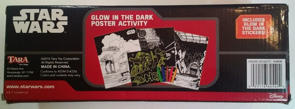 Star Wars Glow In The Dark Poster Activity 3 Posters Markers Stickers ...