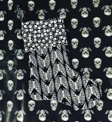 Spooky Horror Christmas Stocking Rib Cage Skulls Unusual Strange Freak ...