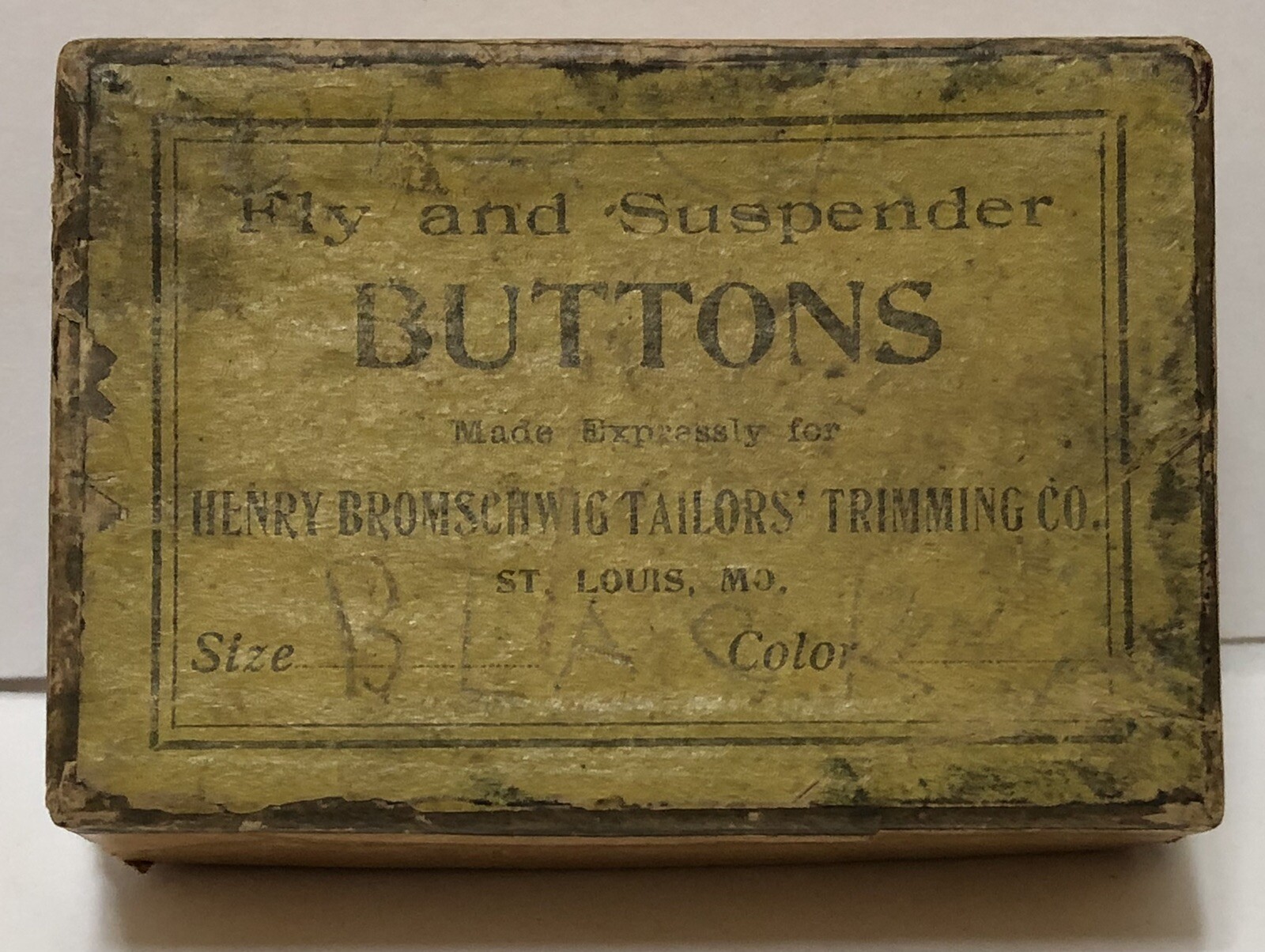 2 Antique 1800s Button Boxes - Henry Bromschwig Tailors Trimming, 1877 ...