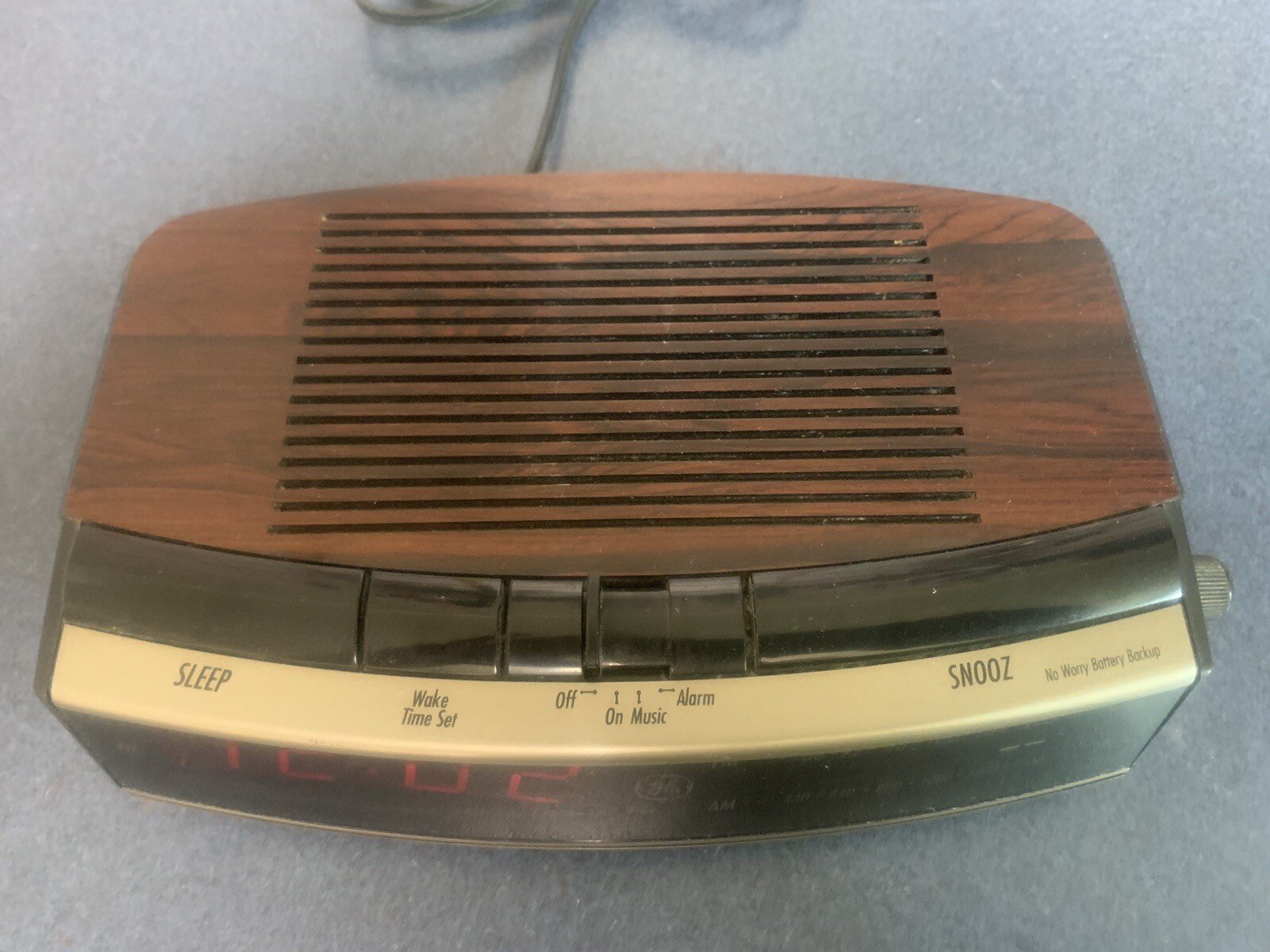 Vtg GE Digital Alarm Clock Radio AM/FM Woodgrain Model 7-4619a Wood ...