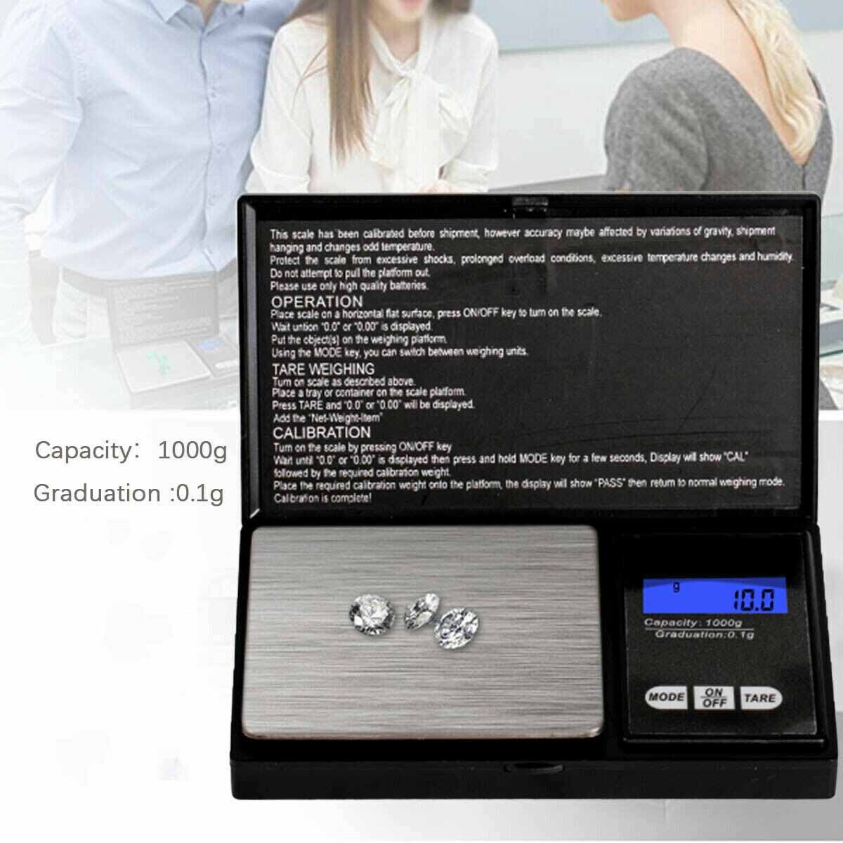 Weigh Gram Scale Digital Pocket Scale,1000g by 0.1g,Digital Grams Scale ...