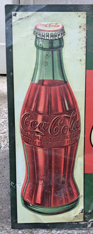 Early Antique Advertising Embossed Tin Coca Cola Soda Pop Sign Country ...