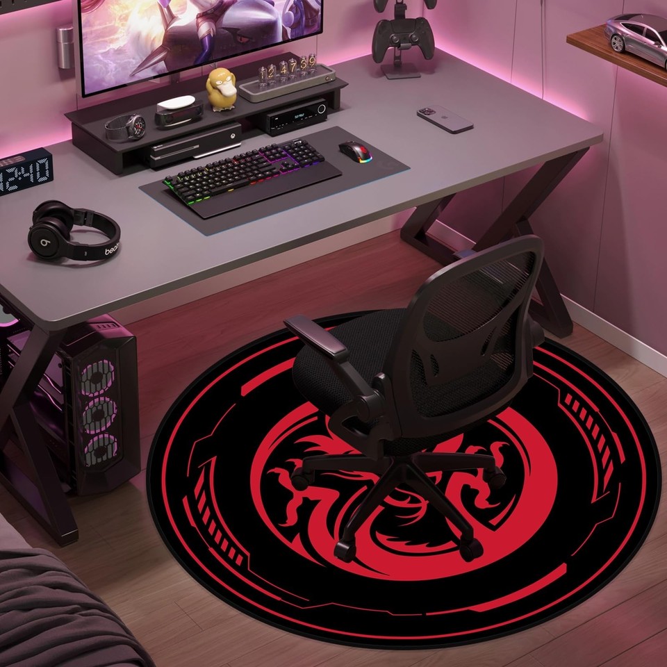 Chair Mat for Hardwood Floor Gaming Chair Mat 47 Inch Round Floor Mats ...