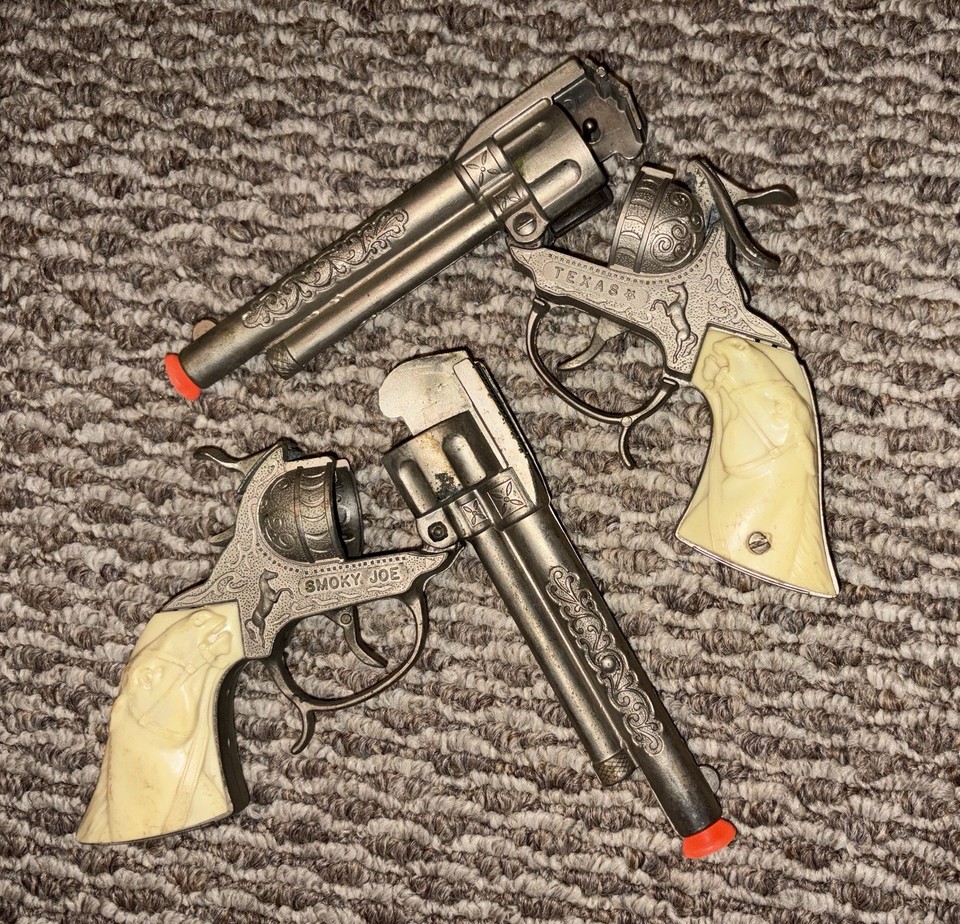 Smokey Joe/Texas Cap Guns With Holster, Spurs, Cuffs And Badge | eBay