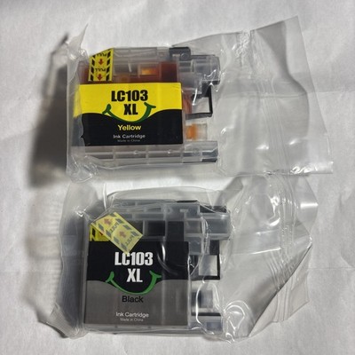 (2) LC103 Ink Cartridges – Yellow & Black XL High Yield, New in Sealed ...