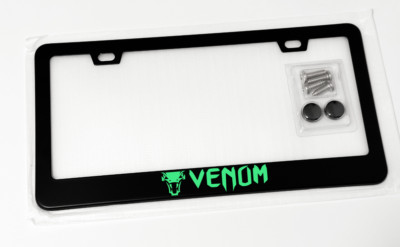 Green Venom Racing Style Black Metal License Plate Frame Tag with ...