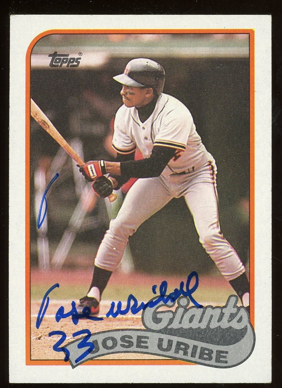 1989 Topps JOSE URIBE Signed Card autograph AUTO GIANTS | eBay