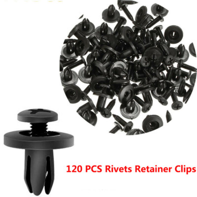 120Pcs Bumper Clips Auto Car Fastener Fender Push Pin Plastic Rivets ...