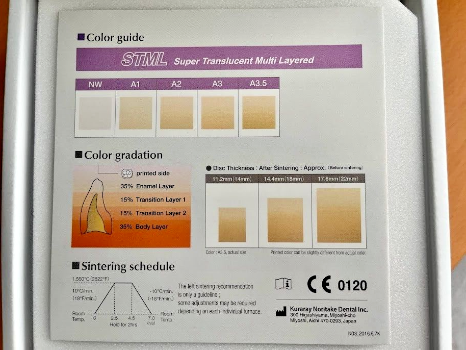 Katana STML Zirconia Disc / Block - 98.5mm x 22mm - A1 - New In Box | eBay