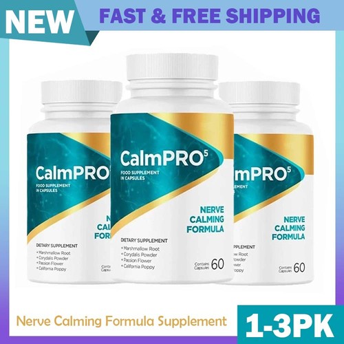 1-3PACK 5 Nerve Calming Formula Supplement Calm Pro 5 Fast Ship 60 ...