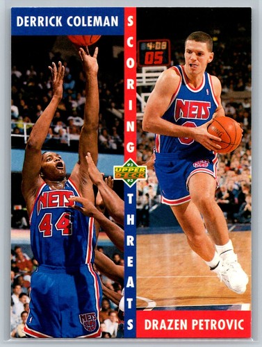 1992-93 Upper Deck Derrick Coleman Drazen Petrovic Scoring Threats ...