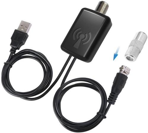 HDTV Antenna Amplifier Signal Booster TV High Gain Channel Boost Indoor ...