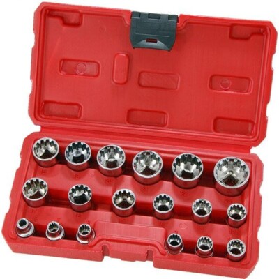 Mulit Fit Gear Lock Socket Set 3/8 Dr 18pc 6-24mm Fits Metric, AF, Hex ...
