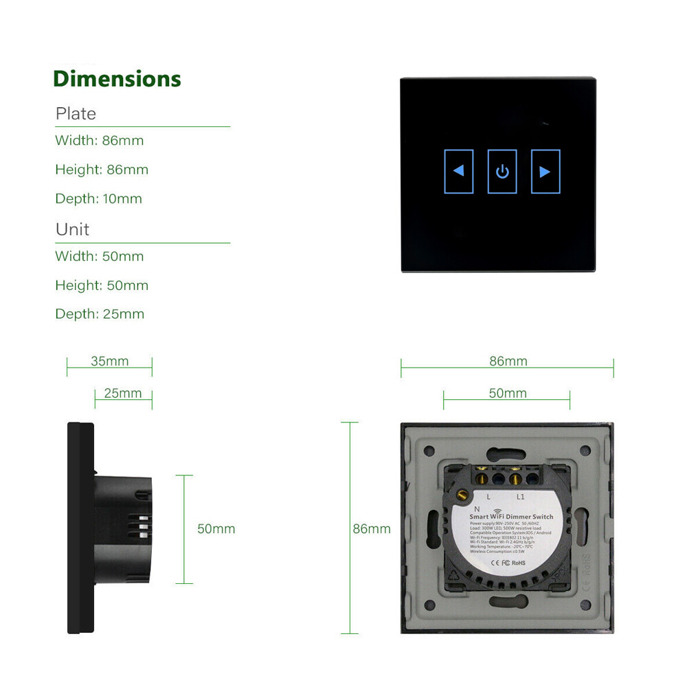 eWelink WiFi Smart Touch Switch Wall Light Voice Control Dimmer,Curtain ...