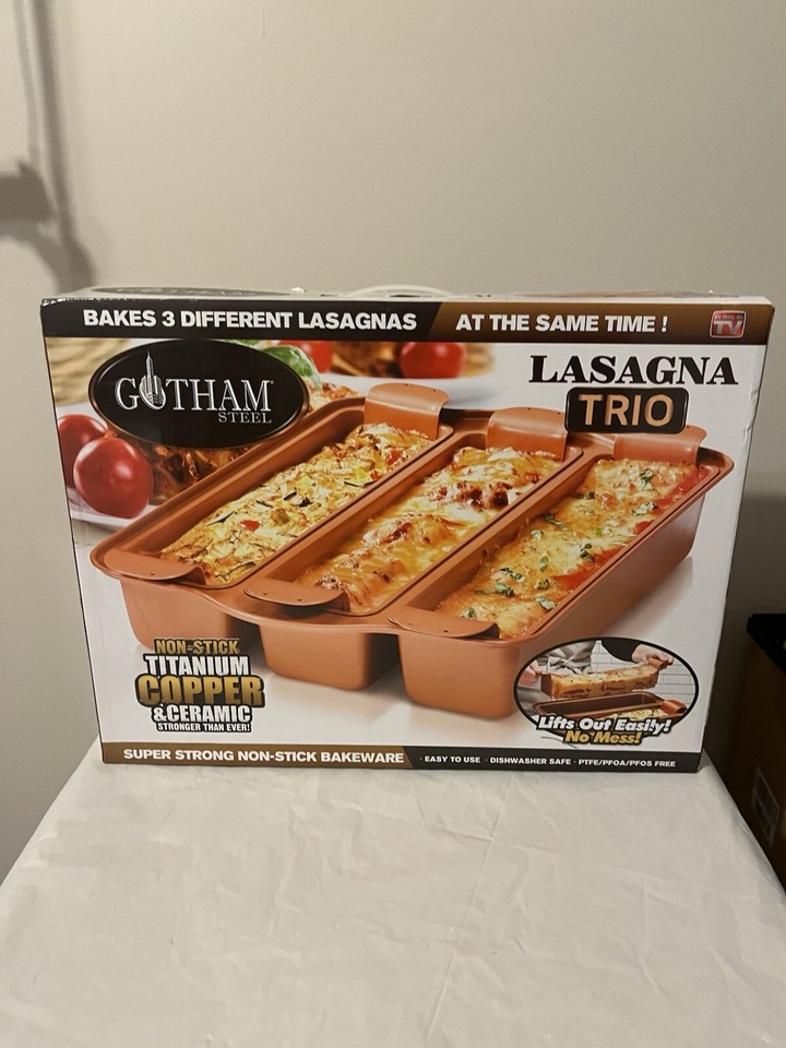 BRAND NEW Gotham Steel Non-Stick Lasagna Trio Pan Bake 3 different ...