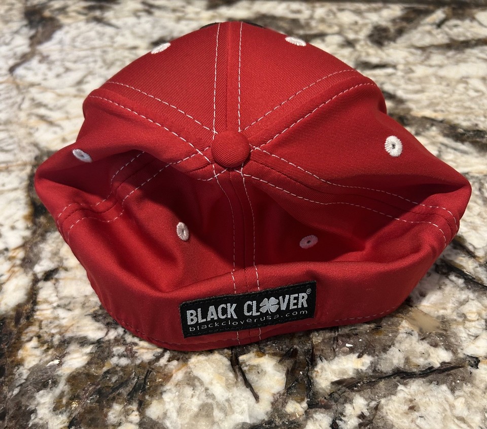 Black Clover Premium Clover 29 Stretch Fitted Hat L/XL Red Cosmopolitan ...