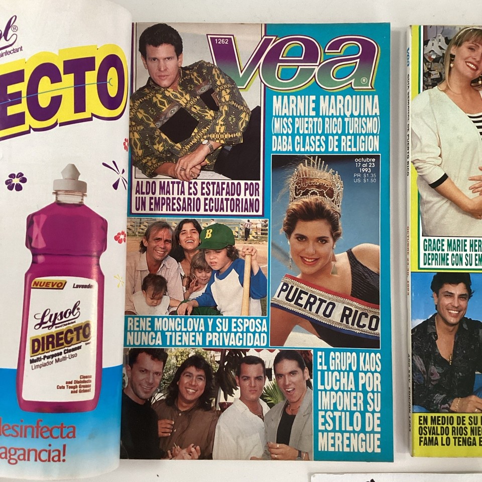 1993 TV GUIDE MAGAZINE REVISTA VEA #1262 & #1263 PUERTO RICO PR ...