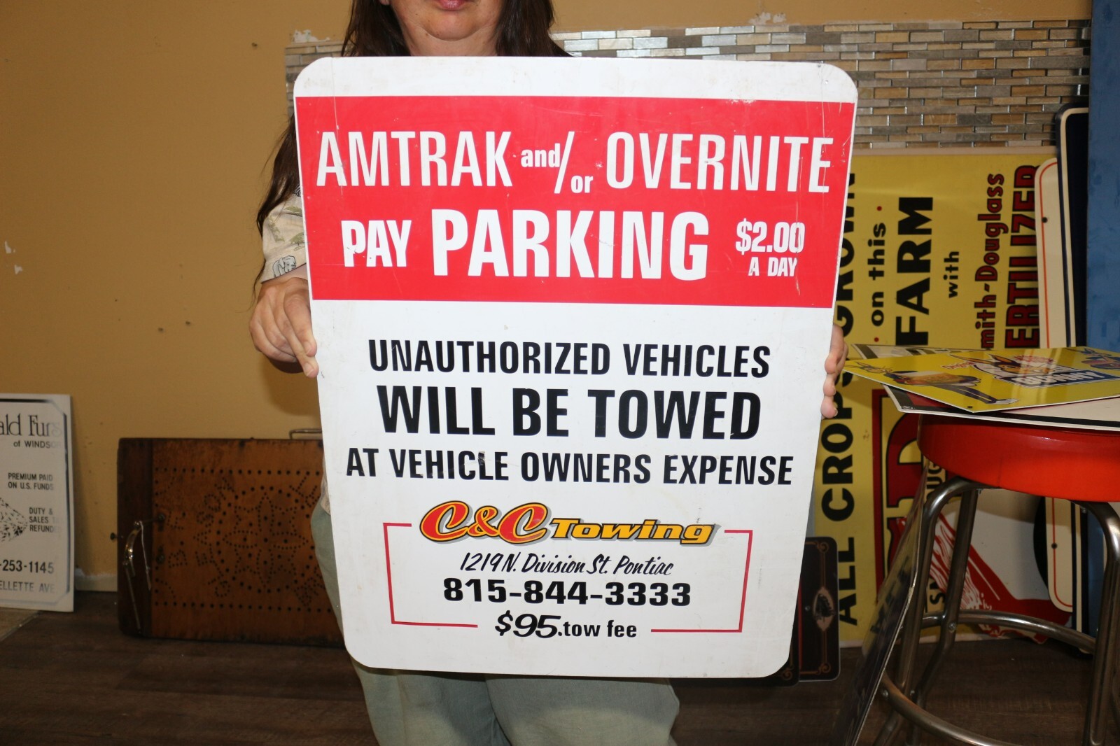 Vintage Amtrak Railroad Train Station Route 66 Pontiac ILL 24" Metal ...