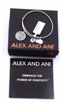 NWT Alex & Ani Initial Monogram Letter U Charm Bracelet Silver ...