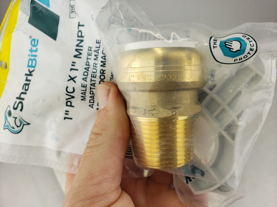 2x SharkBite Brass Fitting - 1" PVC x 1" MNPT & 1" CTS UIP140 UIP4020 ...