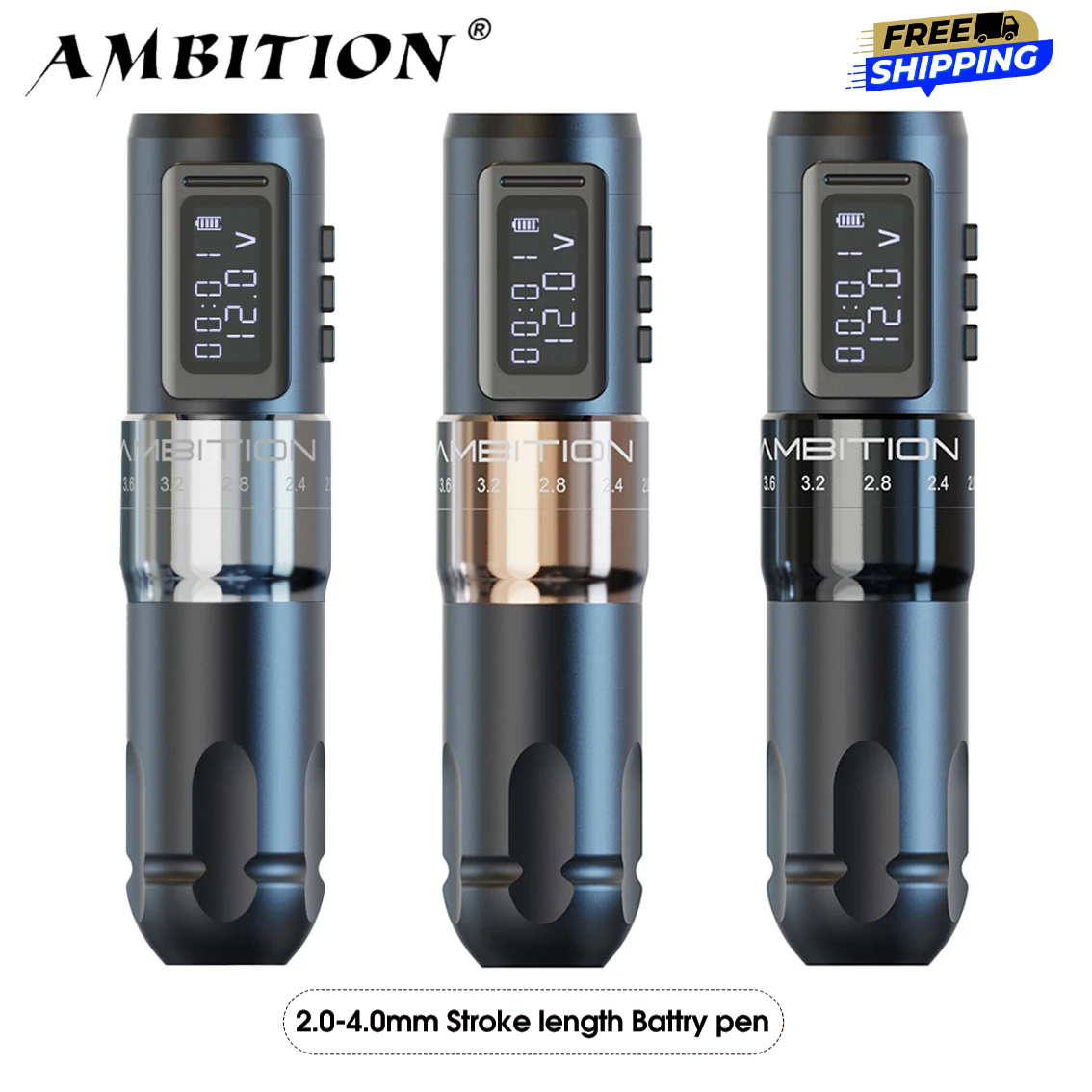 Ambition MARS-U Tattoo Machine Rotary Cartridge Pen Adjustable Stroke 2 ...