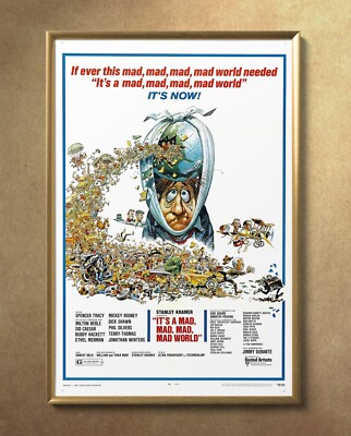 It's a Mad Mad Mad Mad World 1963 Movie Poster 24"x36" Glossy Unframed ...