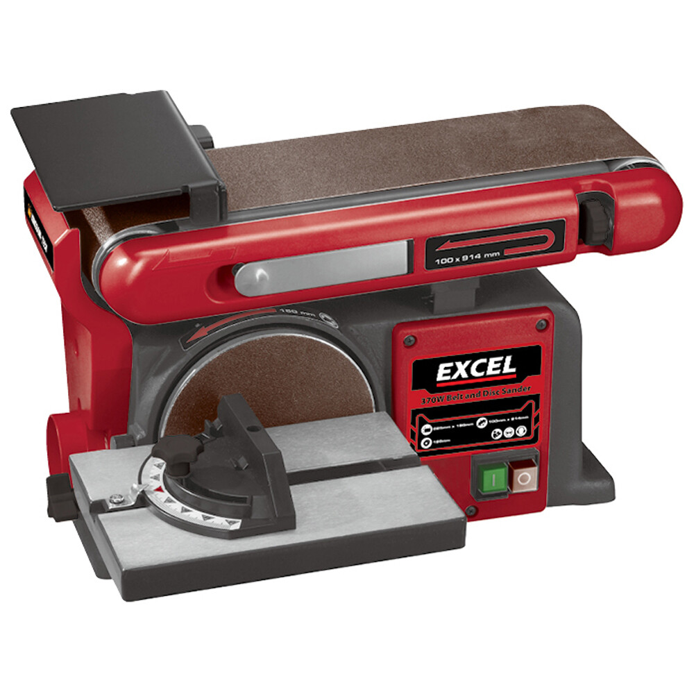 Excel 11064 370W Electric Bench Belt & Disc Sander - Red for sale ...