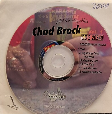 20340 CHAD BROCK CHARTBUSTER KARAOKE CDG DISC | eBay