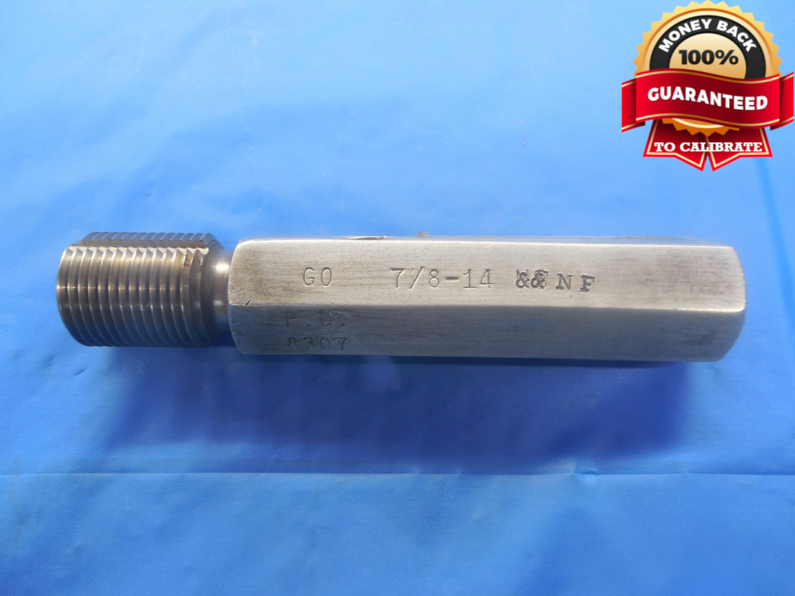 7/8 14 NF THREAD PLUG GAGE .875 GO ONLY P.D. = .8307 UNF OVERBASIC ...