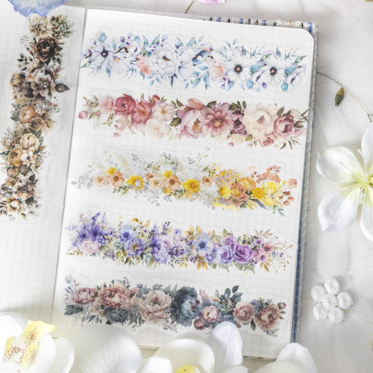 Flowers Blooms PET Stickers 20pcs/pack Journal Planner Decorative Paper ...