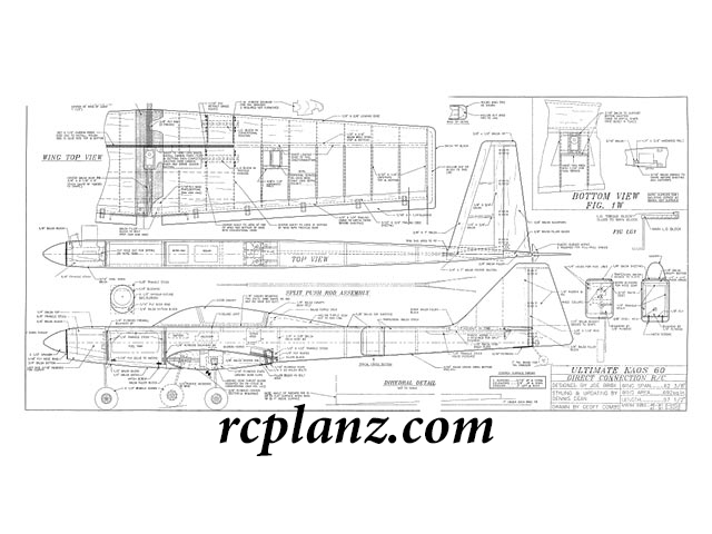 R/C AIRPLANE PLANS & PATTERNS: Ultimate Kaos 60 63" Wingspan - RC ...